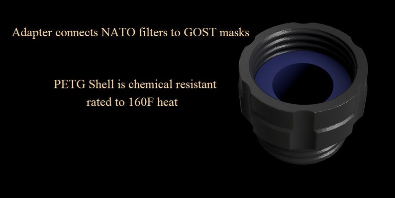 40mm GOST to NATO Gas Mask Filter Adapter With Gasket - Etsy