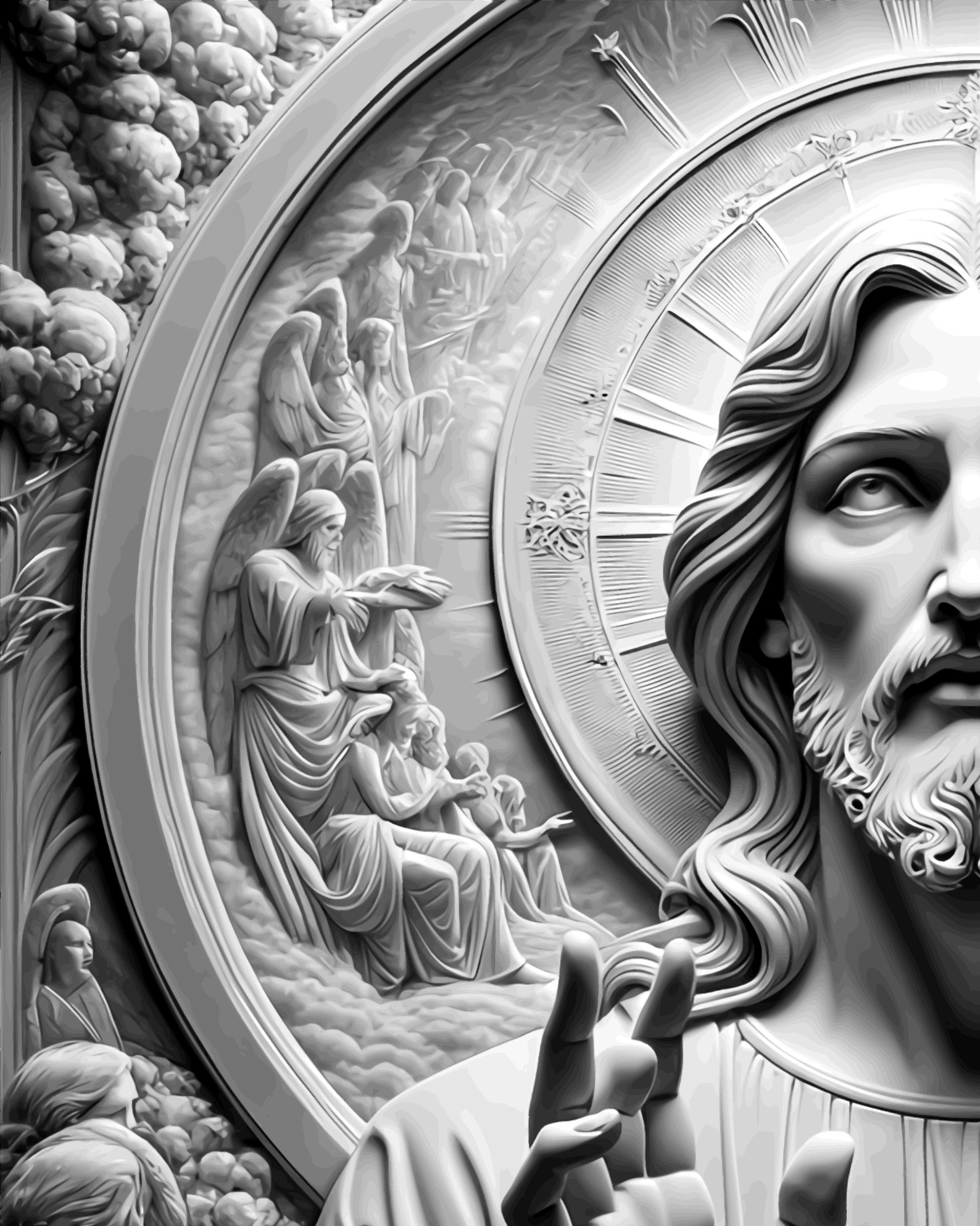 High-resolution Jesus Laser Engraving PNG Files, Detailed Artwork ...