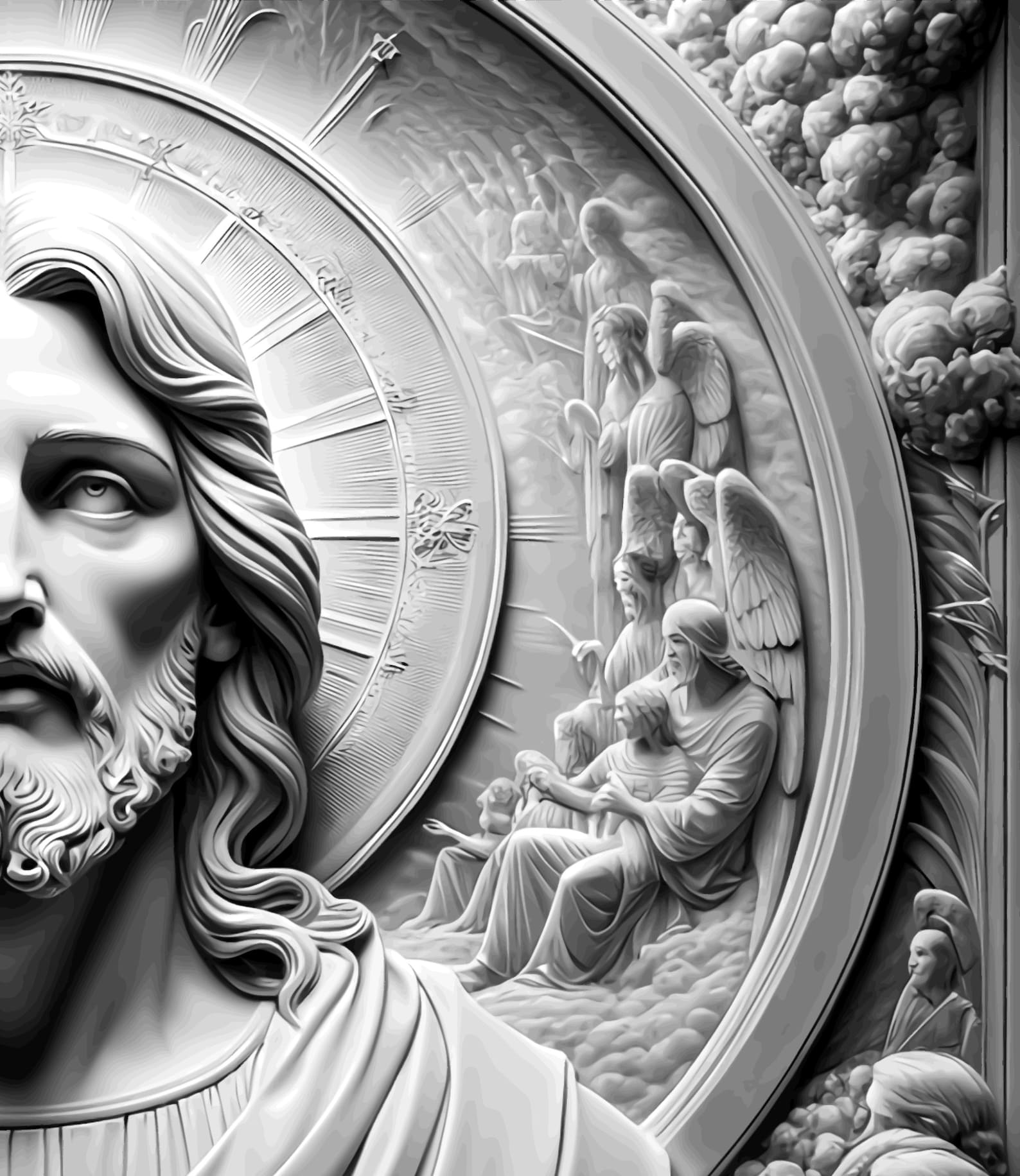 High-resolution Jesus Laser Engraving PNG Files, Detailed Artwork ...