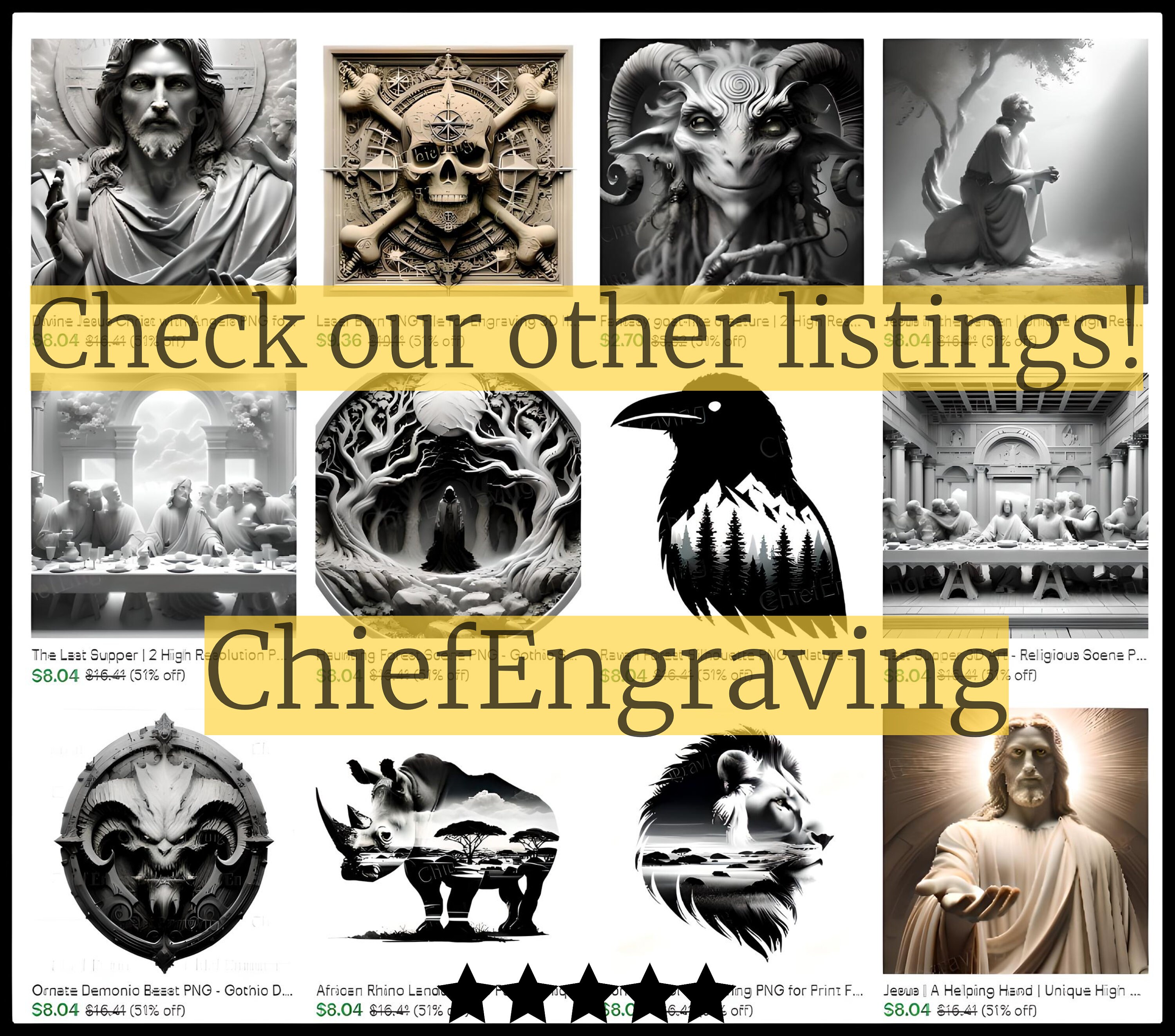 High-resolution Laser Engraving PNG Files, Detailed Artwork Images for ...