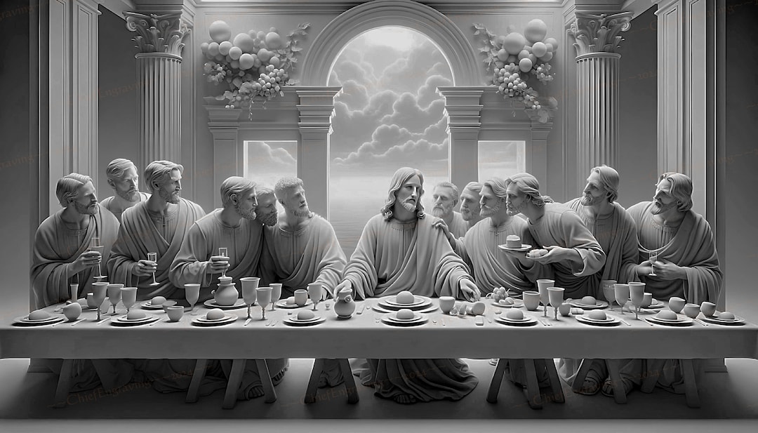 Last Supper Laser Engraving PNG | Jesus Christ Digital Art | Religious ...