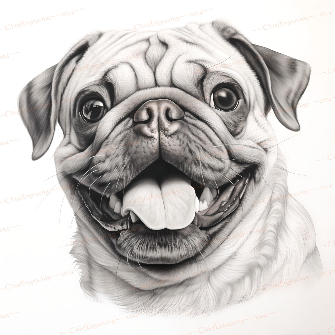 Laser Ready Pug Face PNG | High-quality Digital Download | Perfect for ...