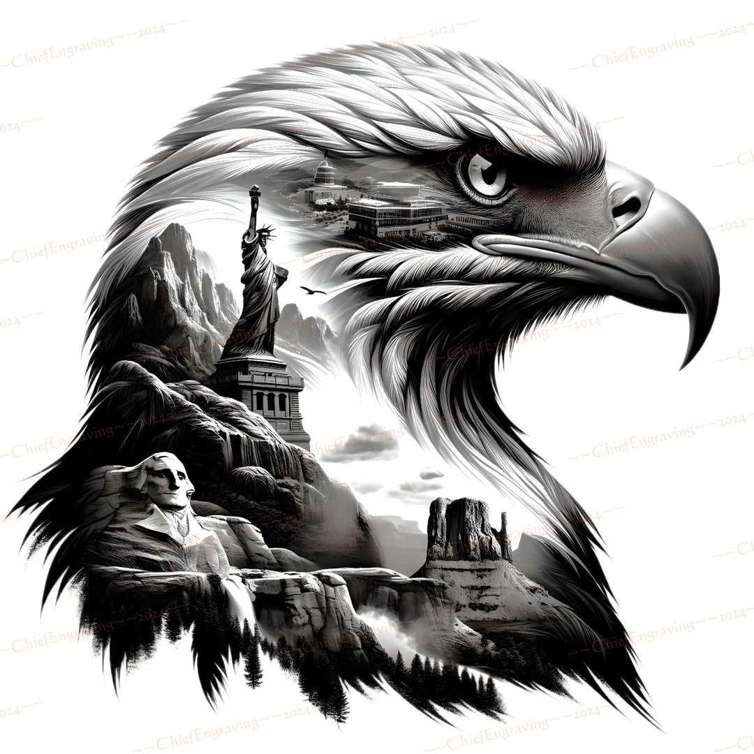 Laser Engraving PNG File | Digital Download | American Bald Eagle ...