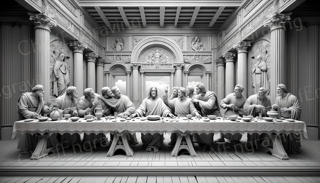 Arte 3D de la Última Cena Escena religiosa PNG para impresión y grabado ...