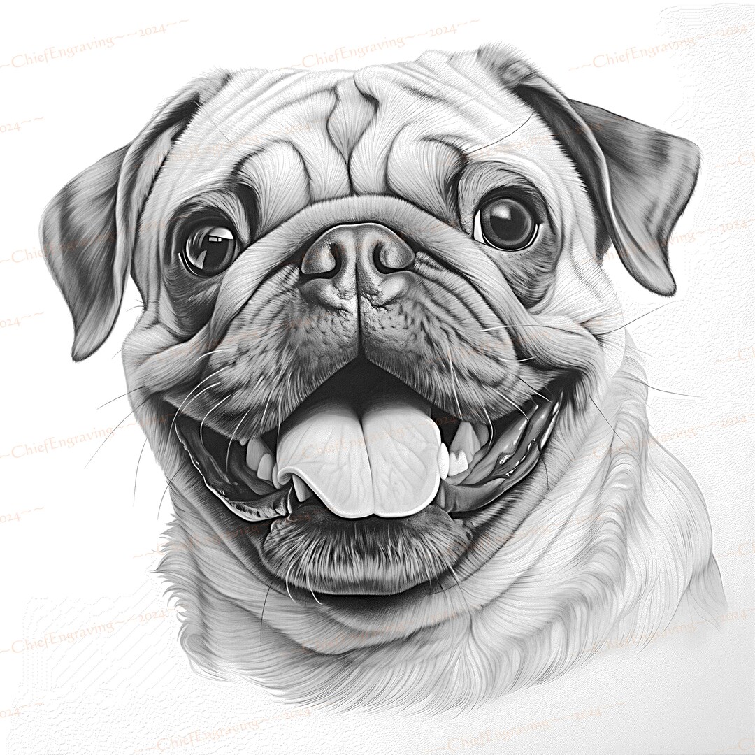 Laser Ready Pug Face PNG | High-quality Digital Download | Perfect for ...
