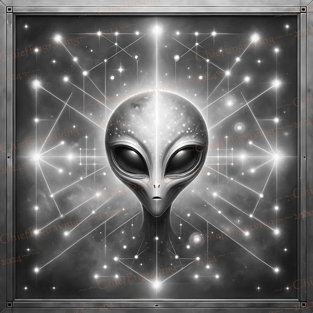 Laser Engraving File | PNG Image for Crafting | Unique Design | Alien ...