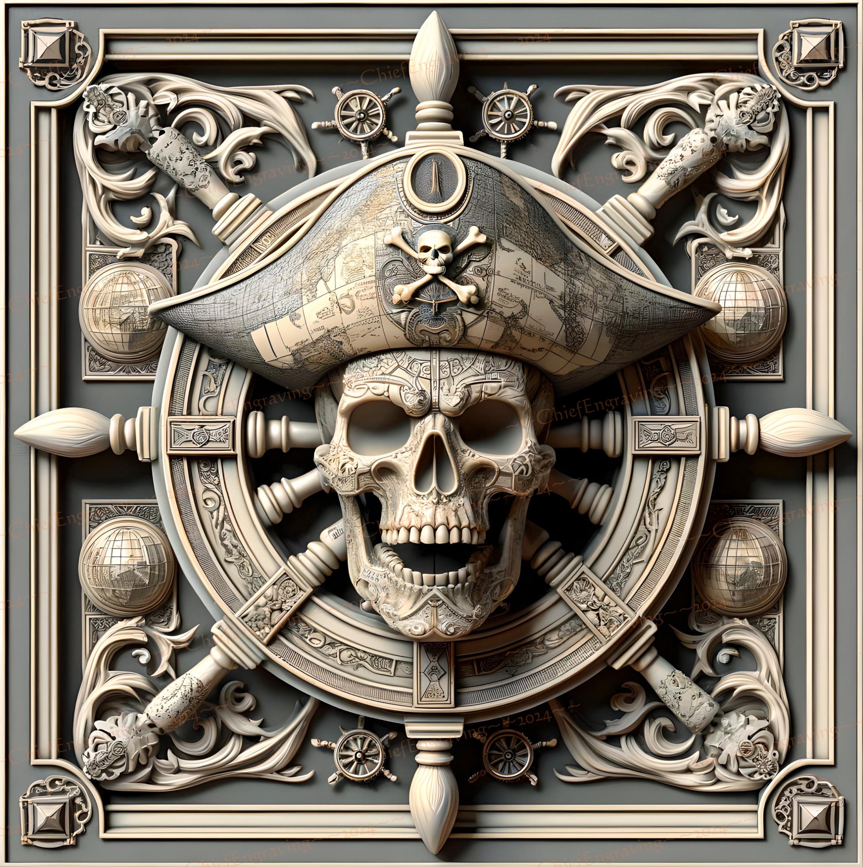 Laser Burn PNG 3D Illusion for Laser Ready Engraving Lightburn Pirate ...