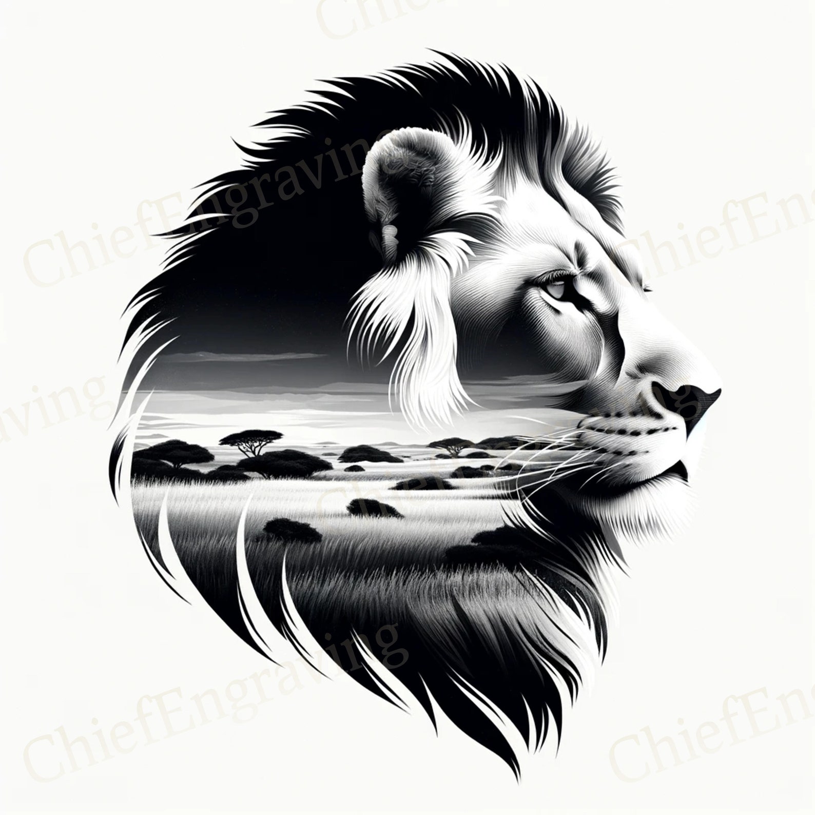 Lion Laser Engraving PNG High Quality Image Ideal for Wall Art Lion ...