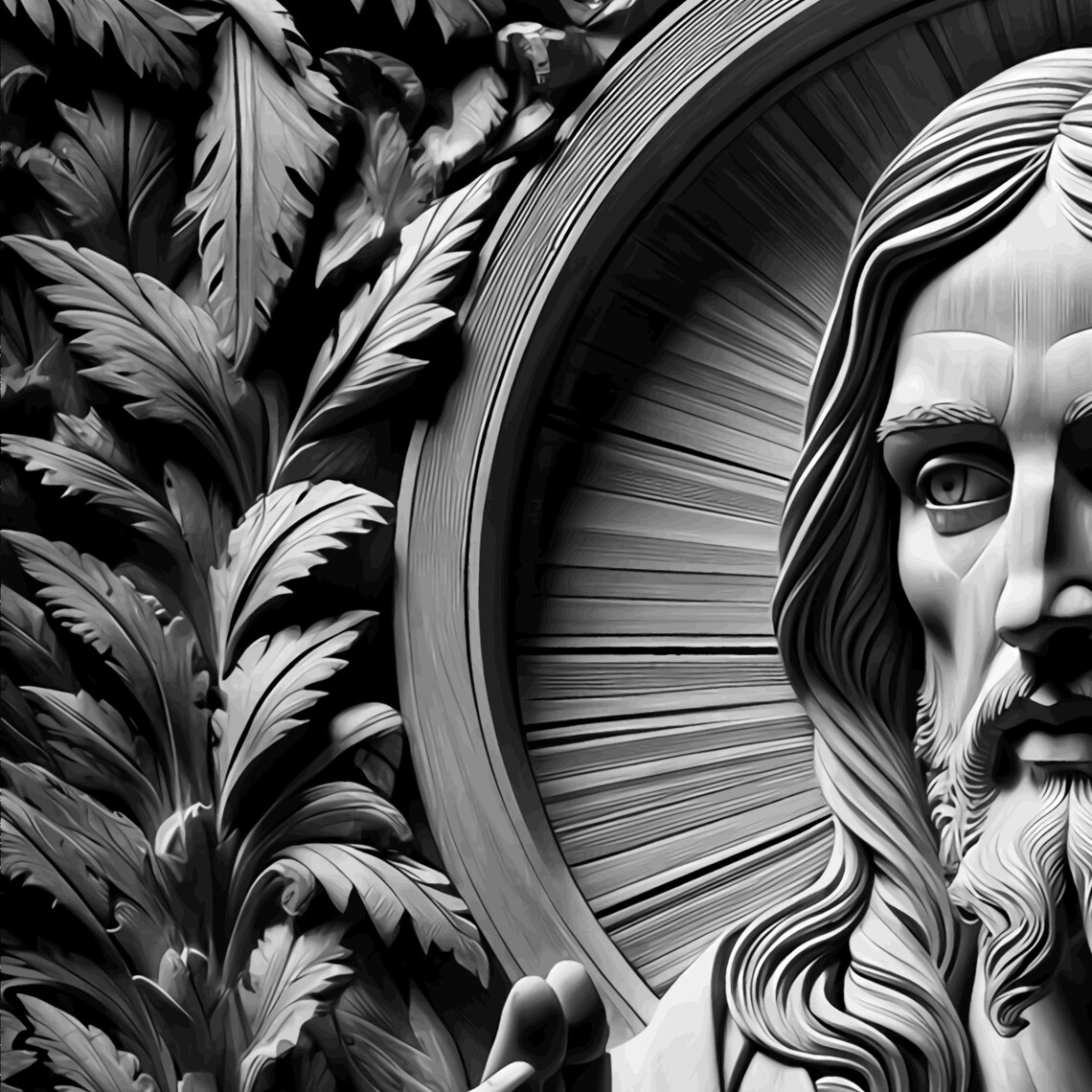 Jesus Laser Engraving 3D Illusion PNG Laser Ready File for Digital ...