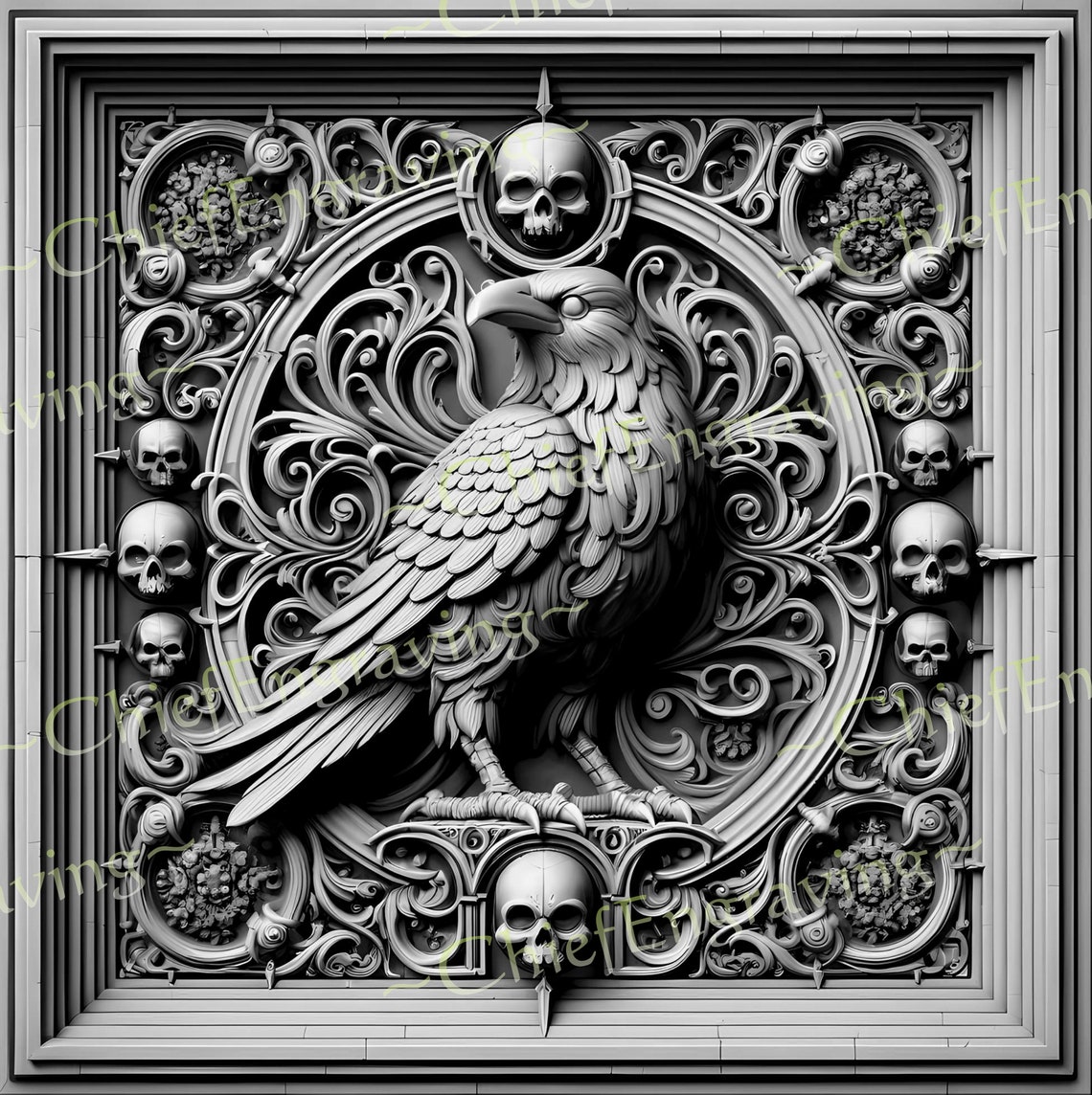 Laser Burn PNG 3D Illusion Digital Engraving File Ready for Download ...