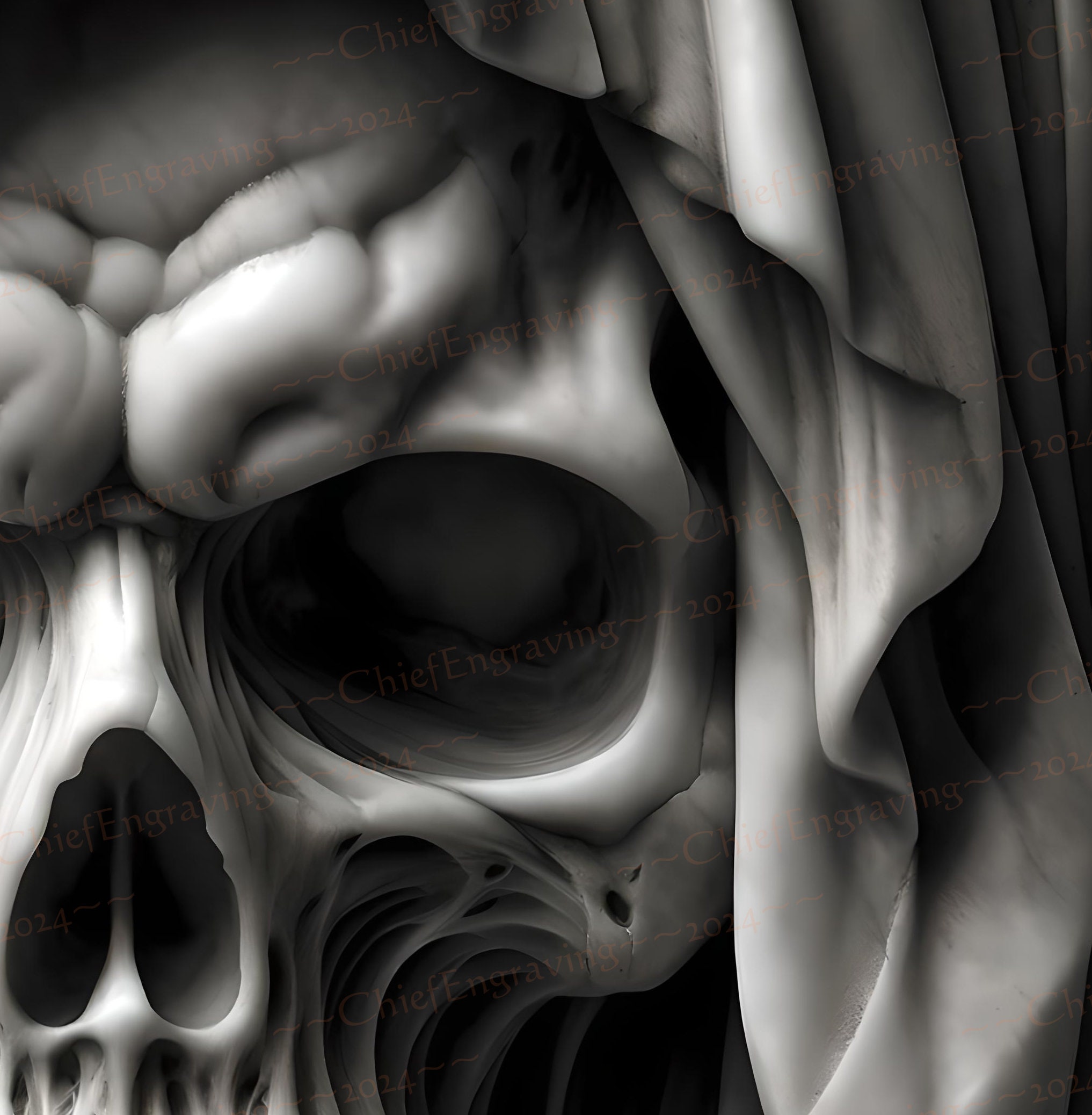 Laser Engraving PNG Files | 3D Illusion Skull Digital Art | High Res ...