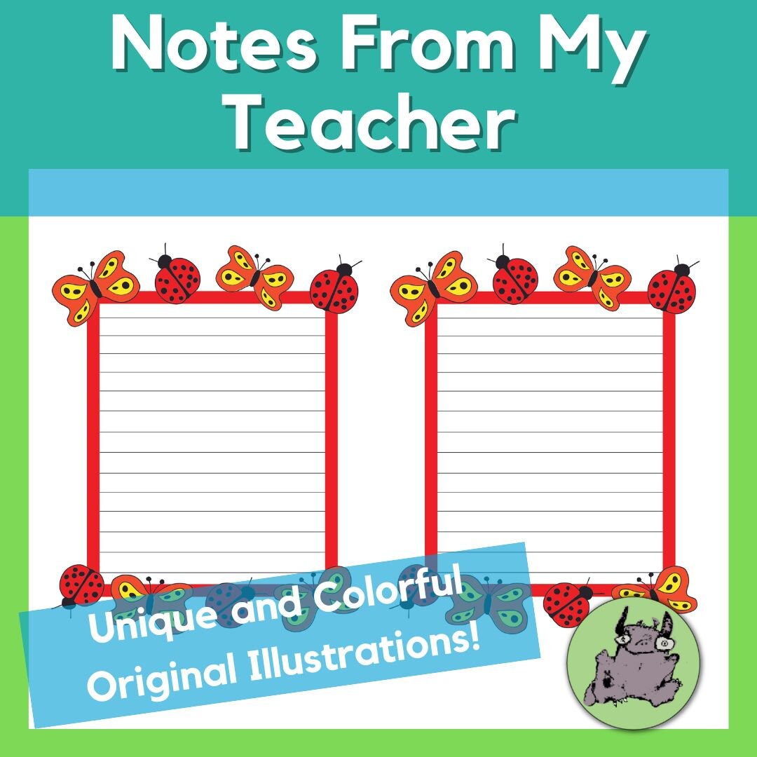 Notes From Teacher, Blank Notes to Parent/caregivers, End of Year or ...