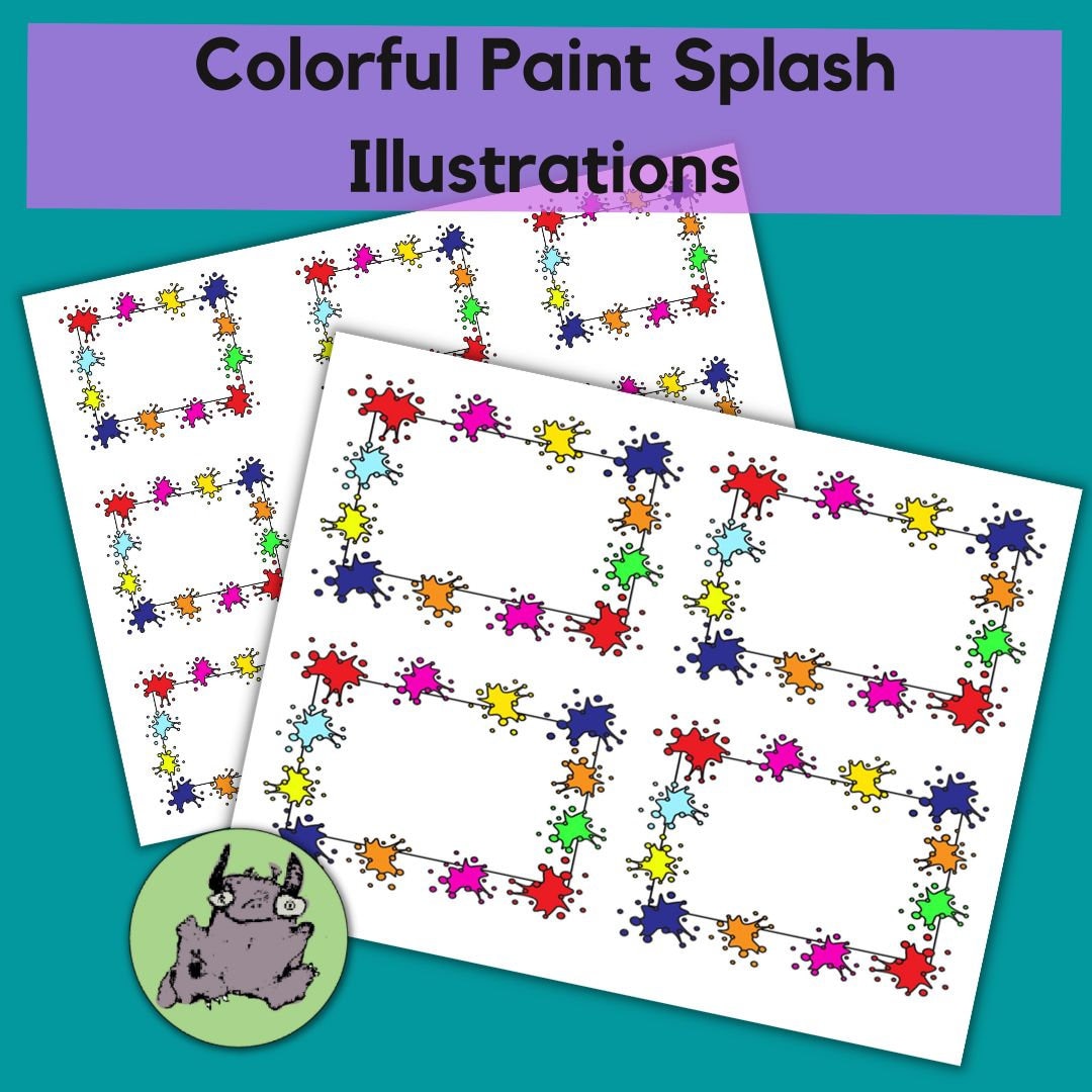 Colorful Paint Splatter Cubby or Locker Name Tags, Printable - Etsy