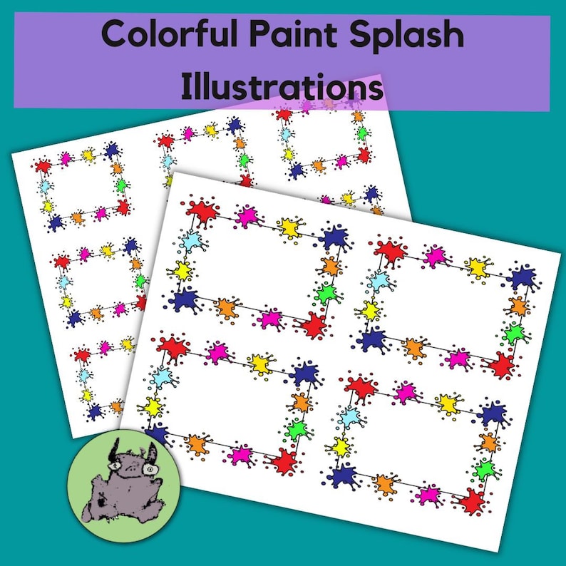 Colorful Paint Splatter Cubby or Locker Name Tags, Printable - Etsy