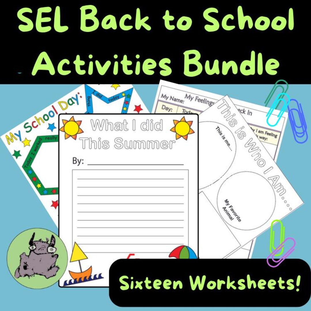 SEL Back to School Activities and Skills Bundle - Etsy