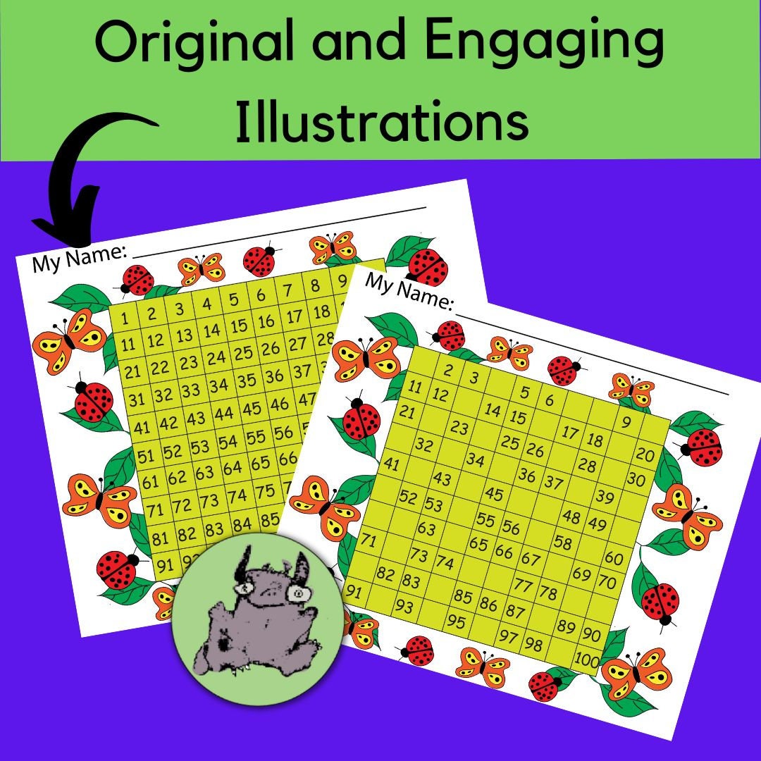 Hundreds Charts Math Activities, Kindergarten, 1st, 2nd Grades - Etsy