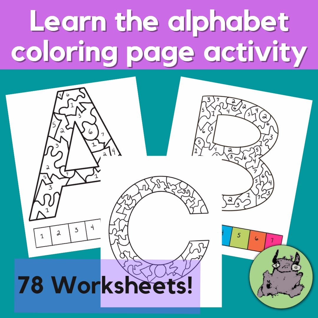 Learn the Alphabet Coloring Pages for Letters A-Z for Pre-k ...
