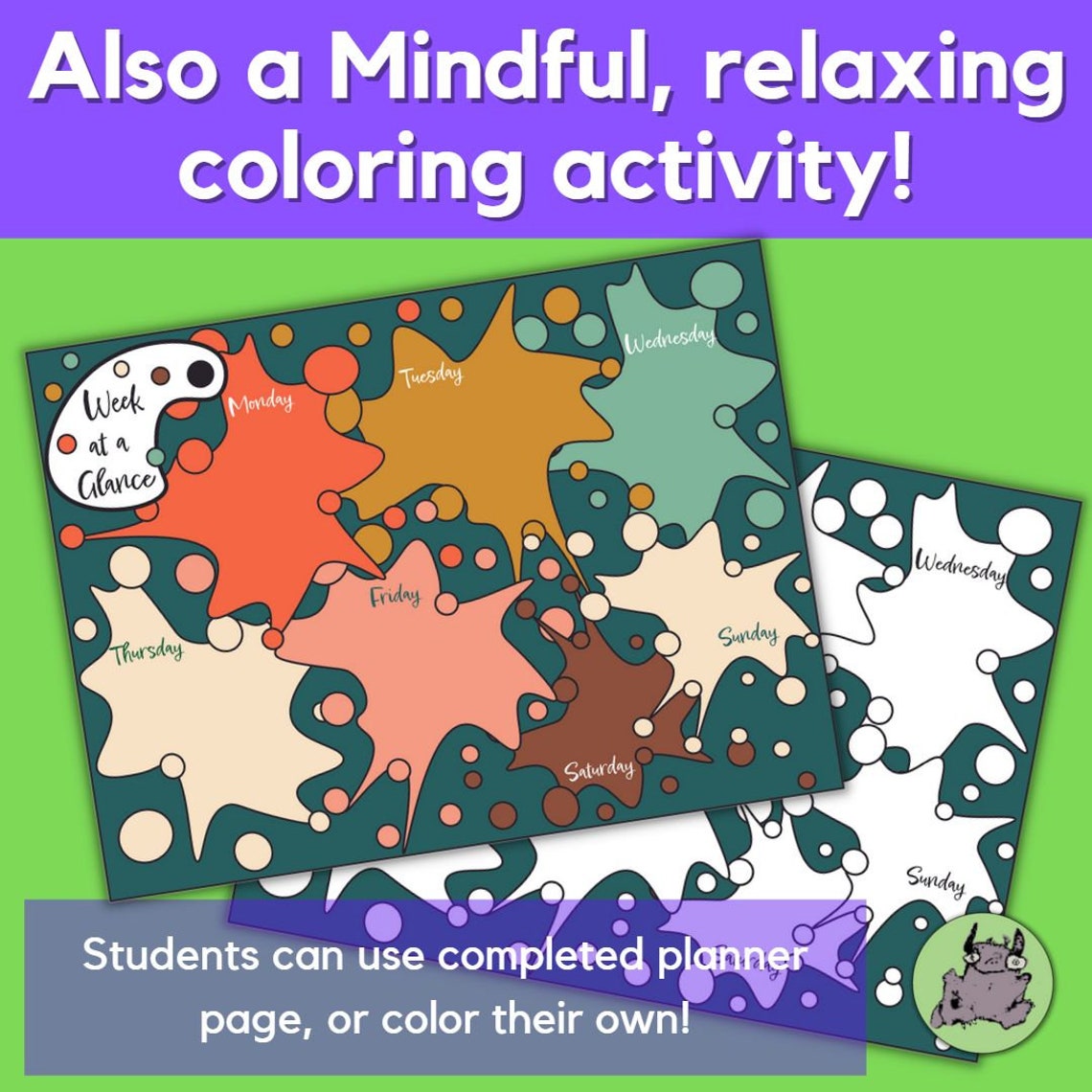 Executive Function Weekly Planner Activity for Student Organization - Etsy