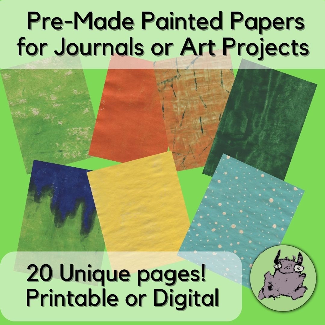 Painted Papers for Art Projects – Printable Backgrounds for Sketchbooks ...