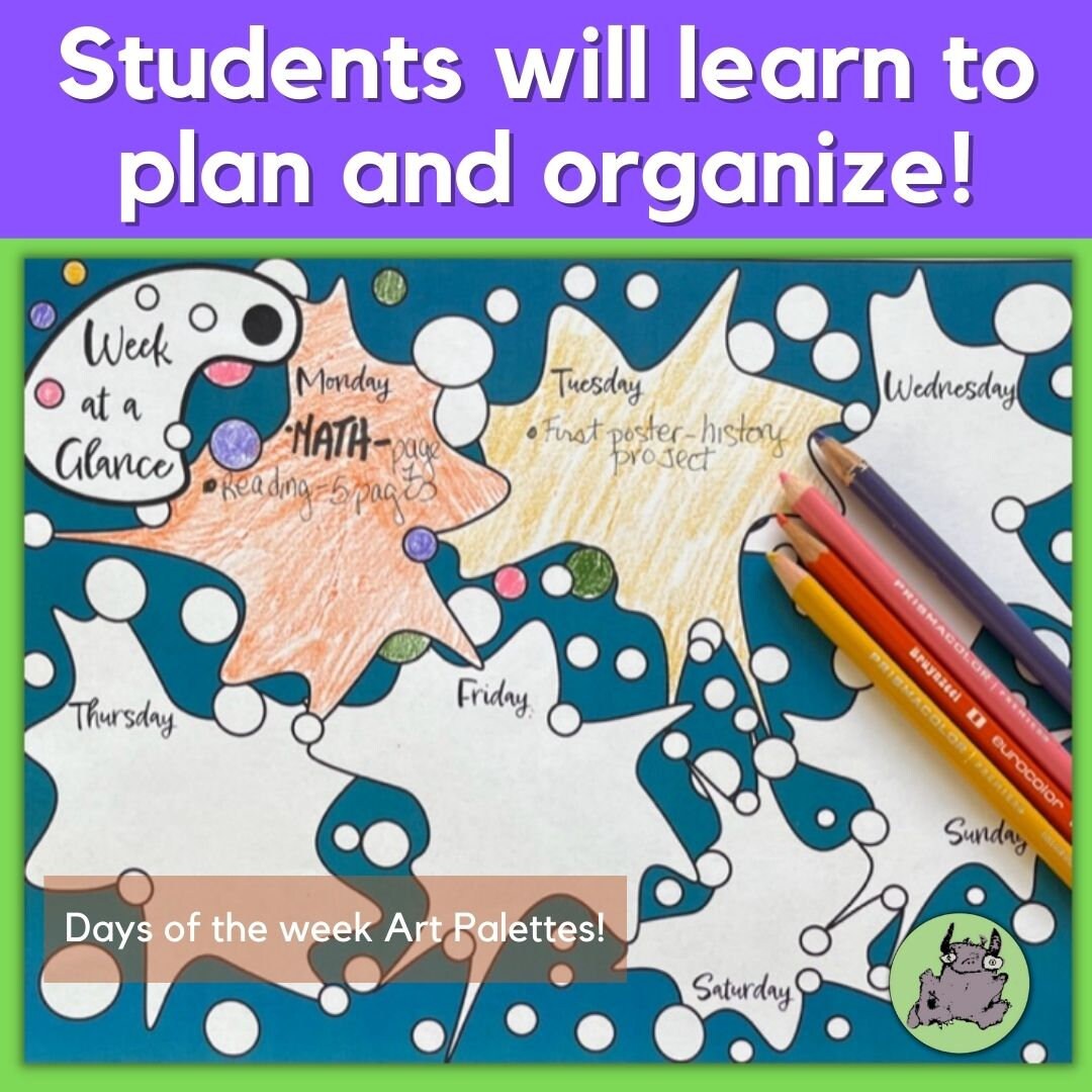 Executive Function Weekly Planner Activity for Student Organization - Etsy