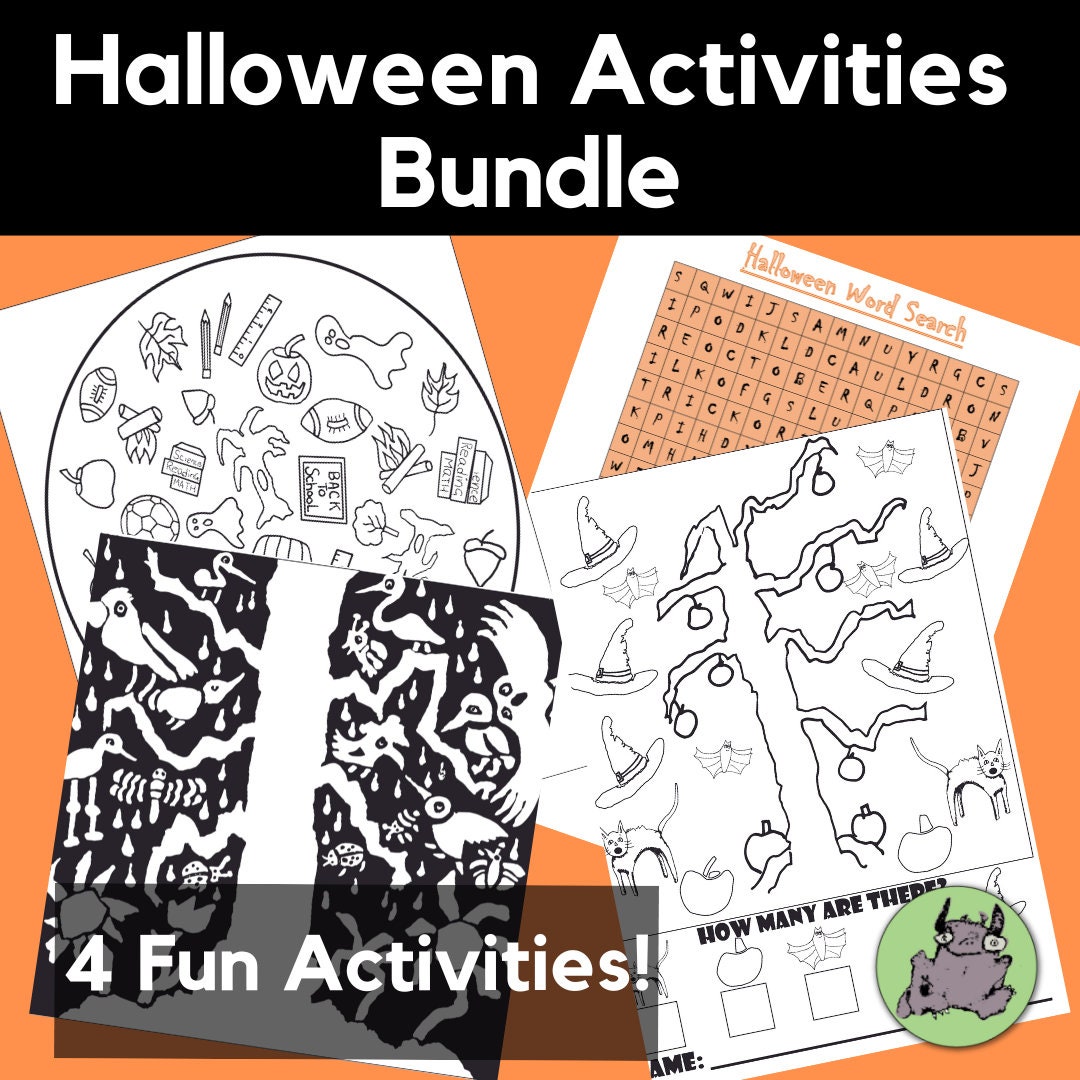 Fall & Halloween Activities for Kids - No Prep Worksheets | Elementary ...