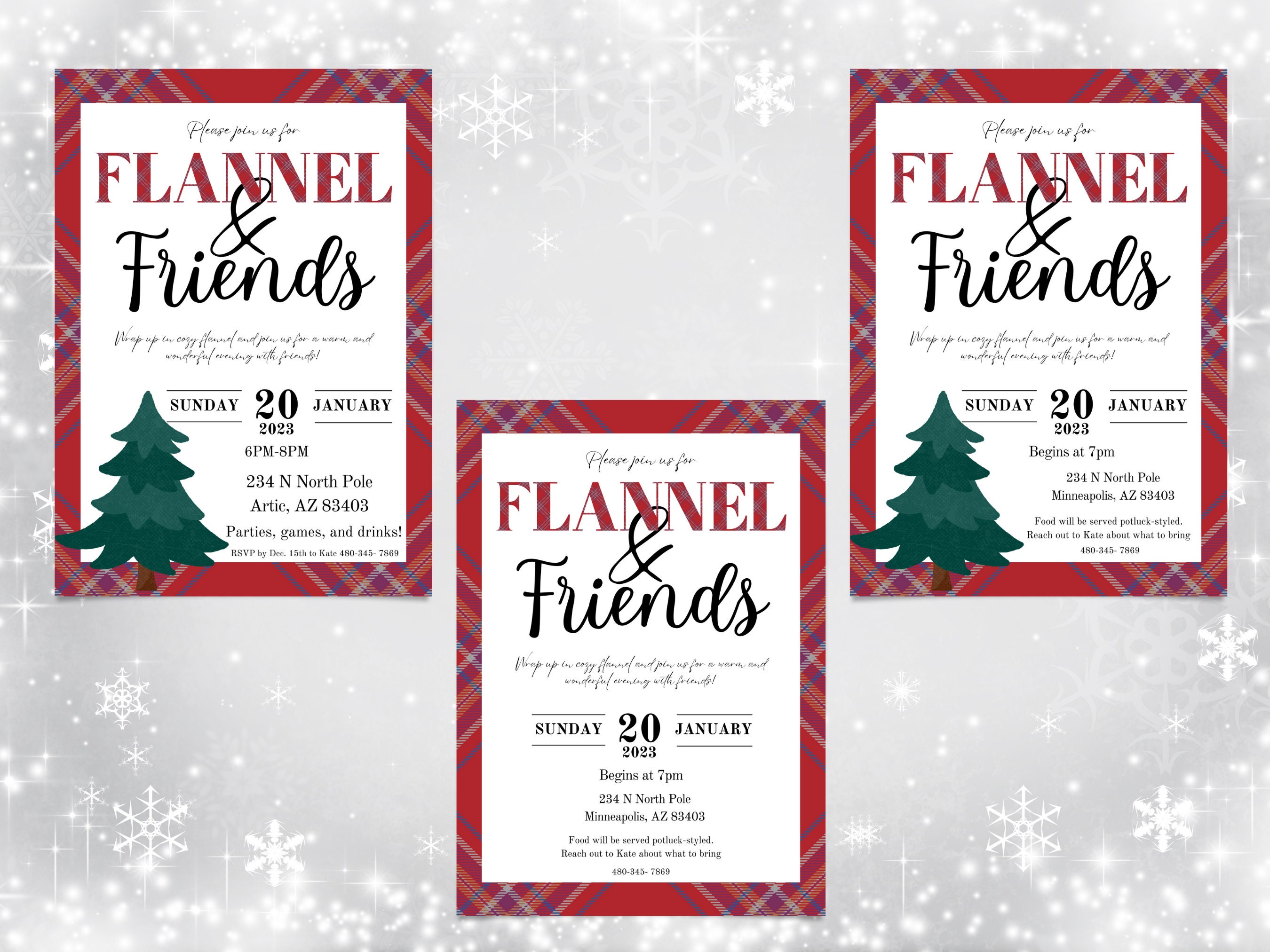 Flannel and Friends Invitation - Friendsgiving Invitation Flannel and ...