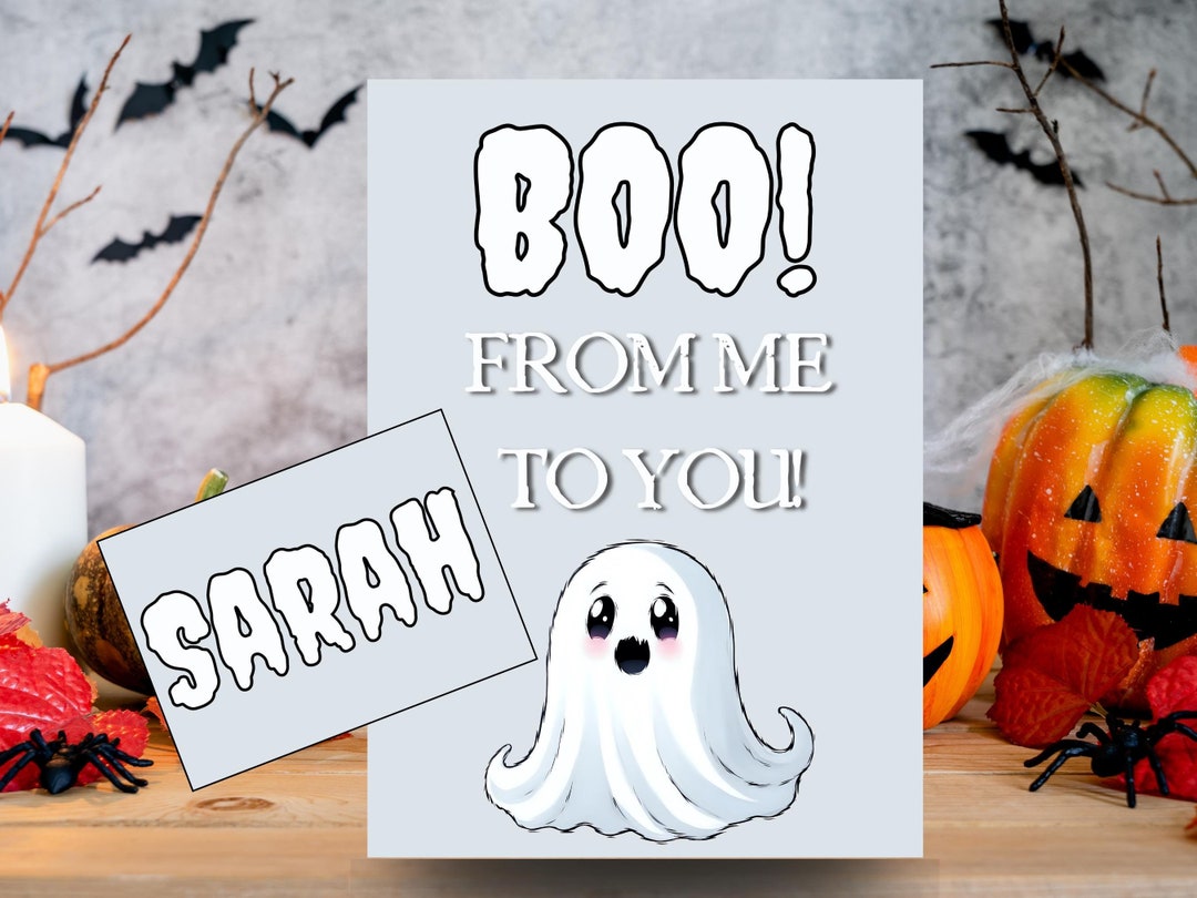 Ghost-themed Boo Basket Printable Boo Basket Stationery Ghost Greeting ...