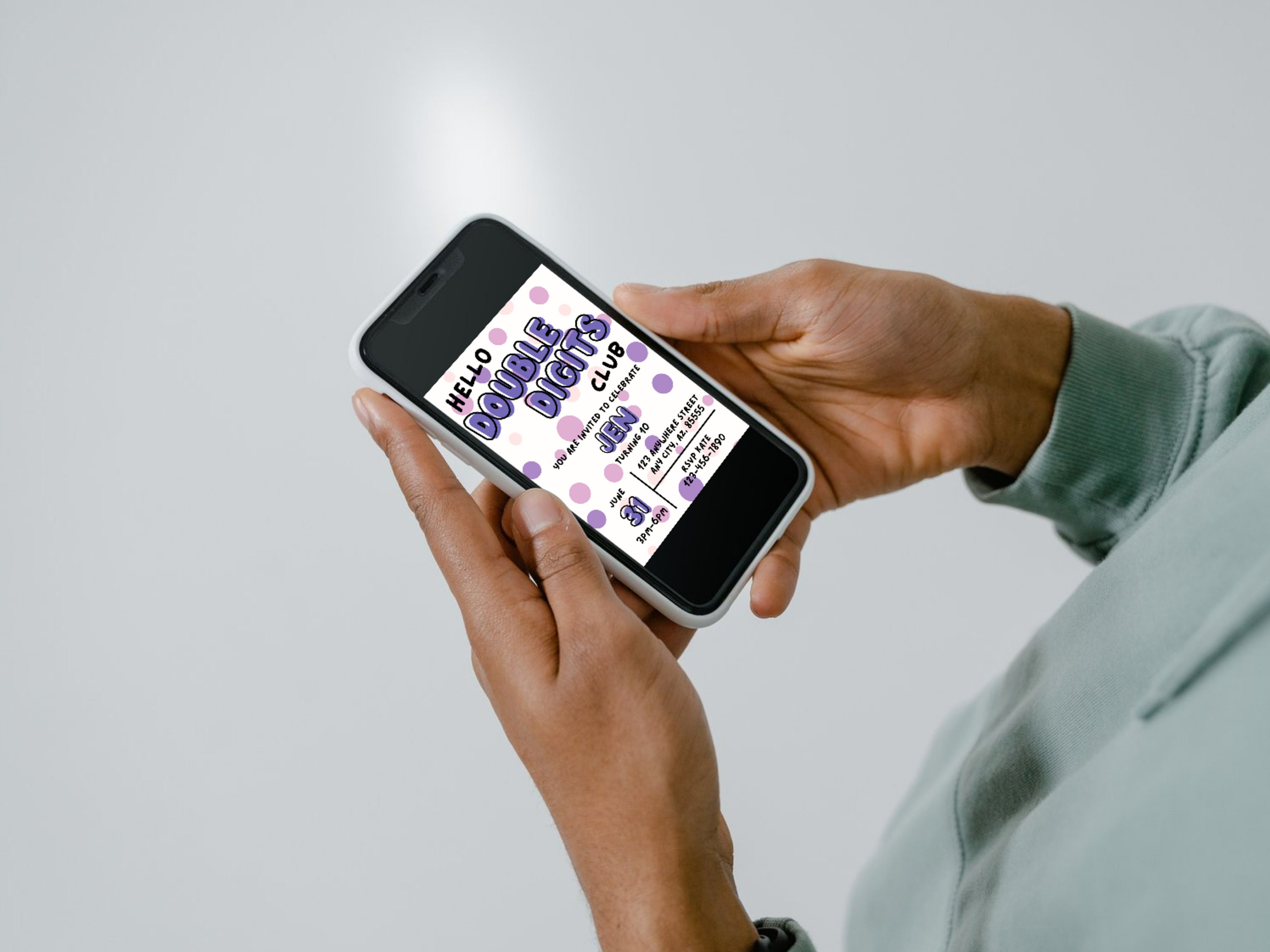 Double Digits Birthday Invitation - Double Digits Club - Editable ...