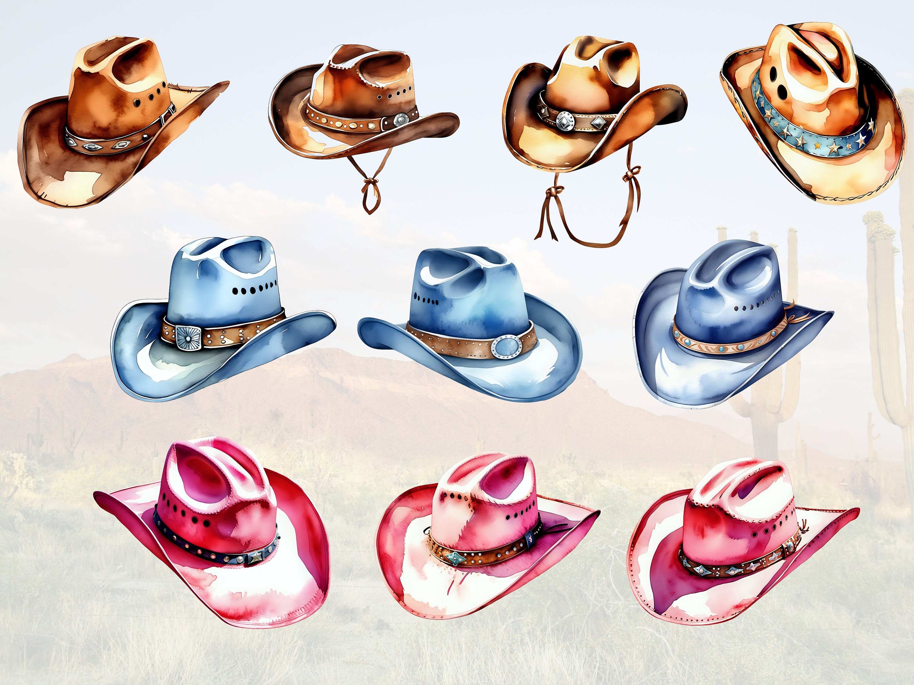 Watercolor Western Cowboy Clipart, Cowboy Boots Clip Art, PNG Clipart ...