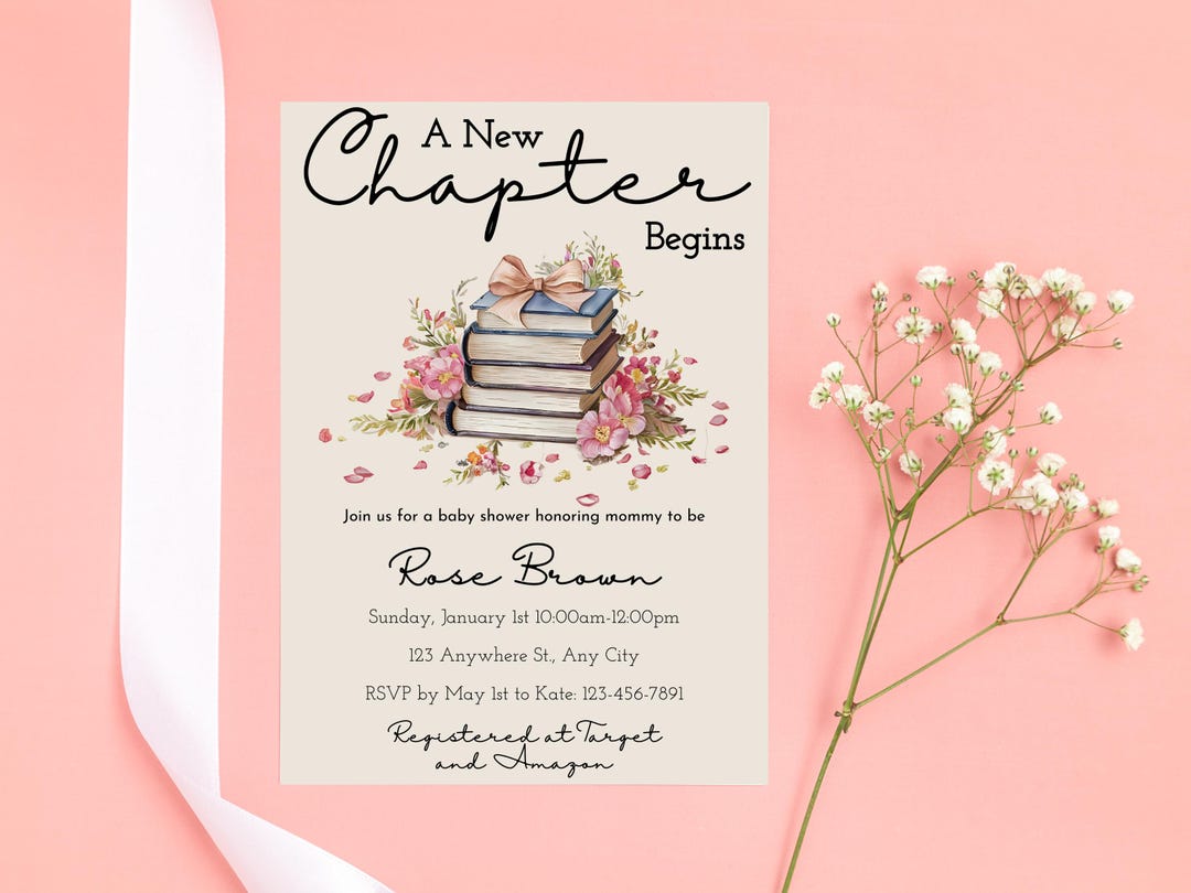 Storybook Baby Shower Invitation: A New Chapter (PDF Template) - Etsy
