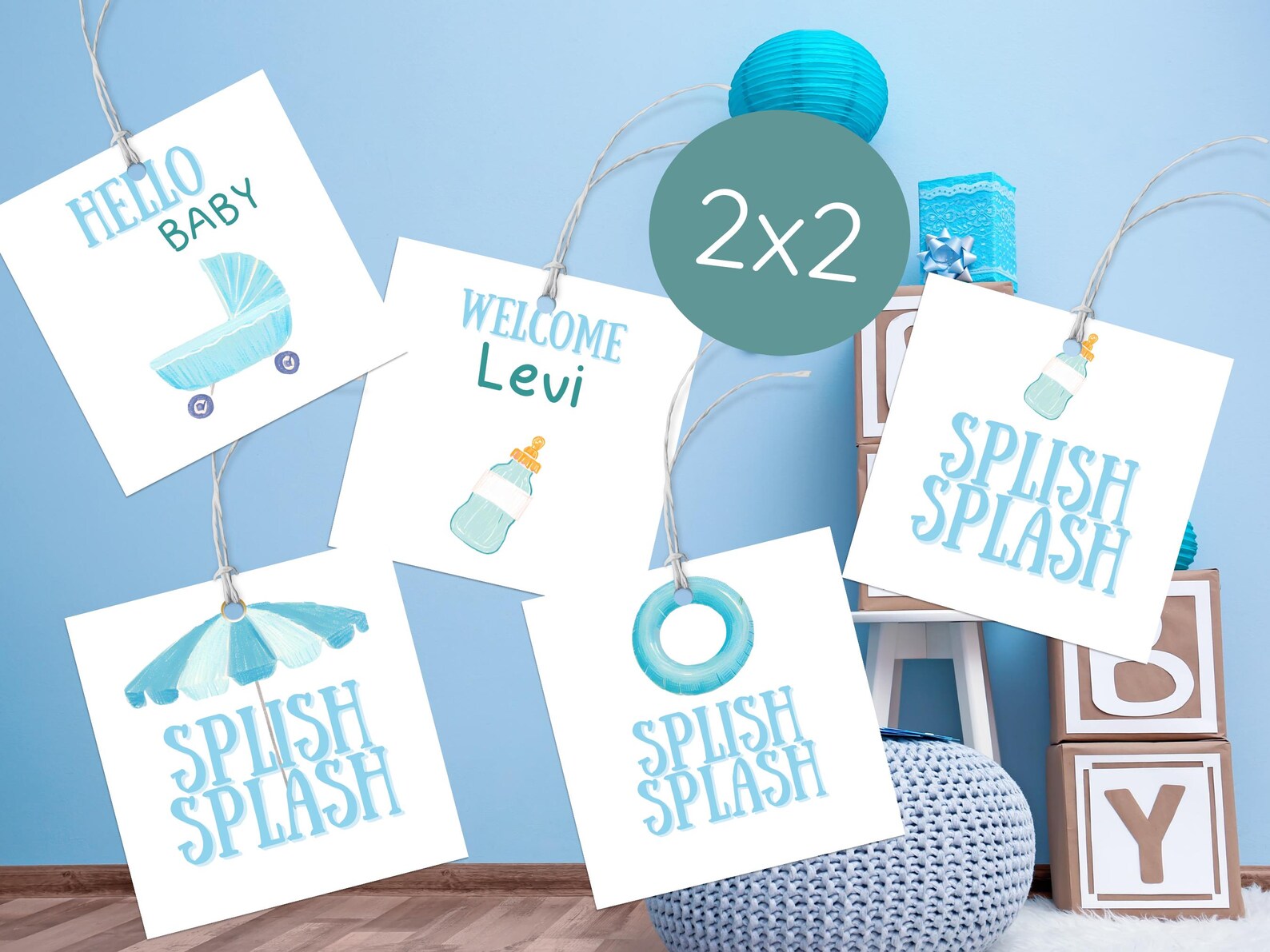FULL Splish Splash Baby Shower Bundle - Editable Pool Party Invite ...