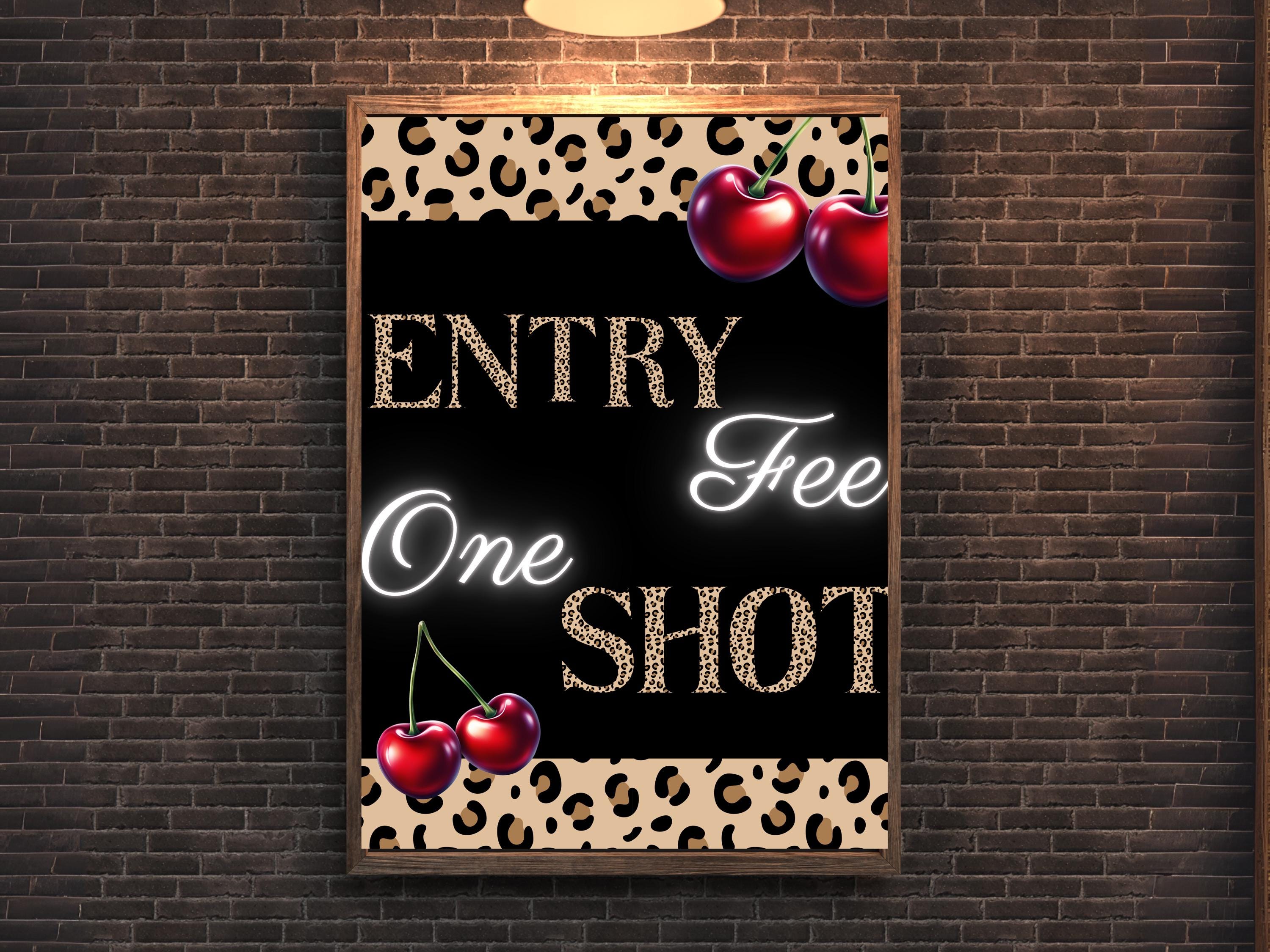 Cheetah Party Entry Fee Sign: Bachelorette, Birthday (PDF Download 8 ...