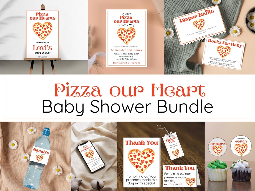 A Little Pizza Our Heart Bundle - Pizza Themed Decor - Pizza Baby ...