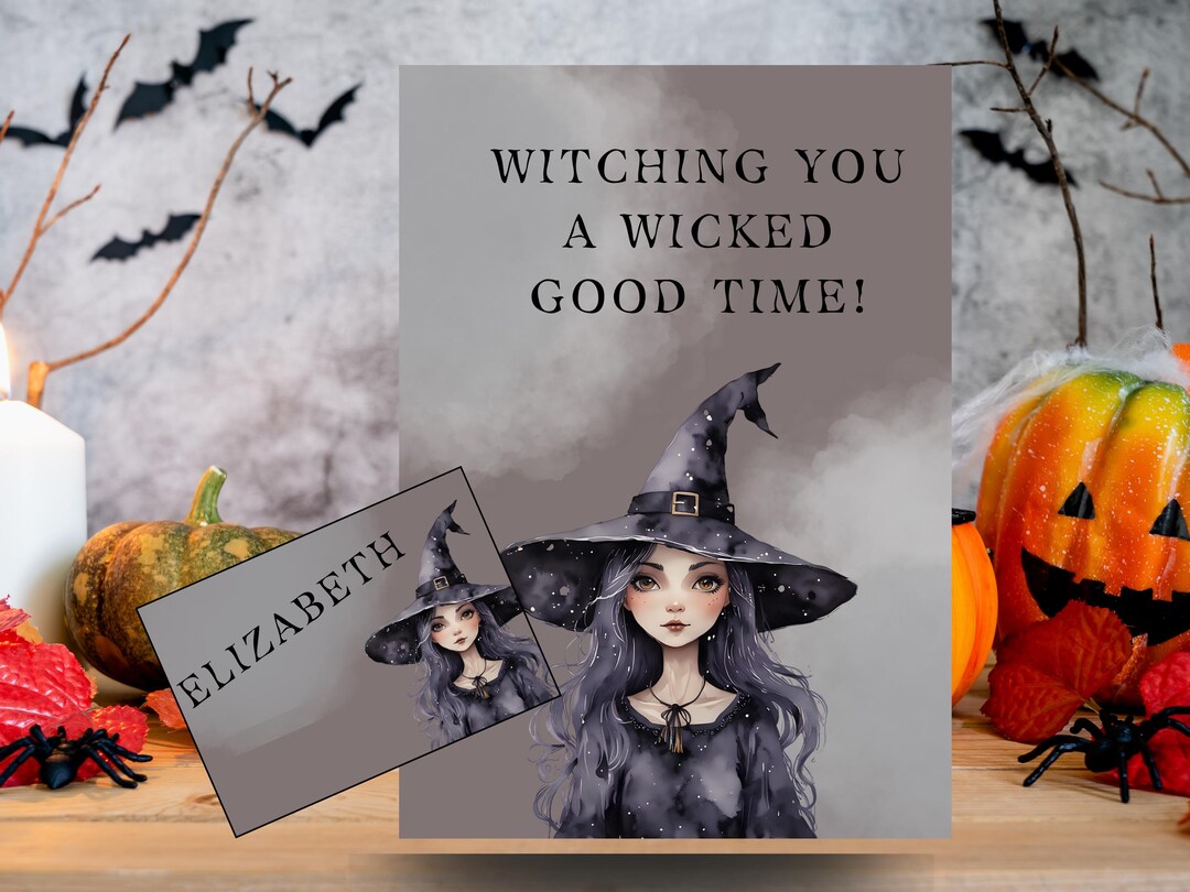 Witches-themed Boo Basket Witch Greeting Card Witch Stationery - Etsy