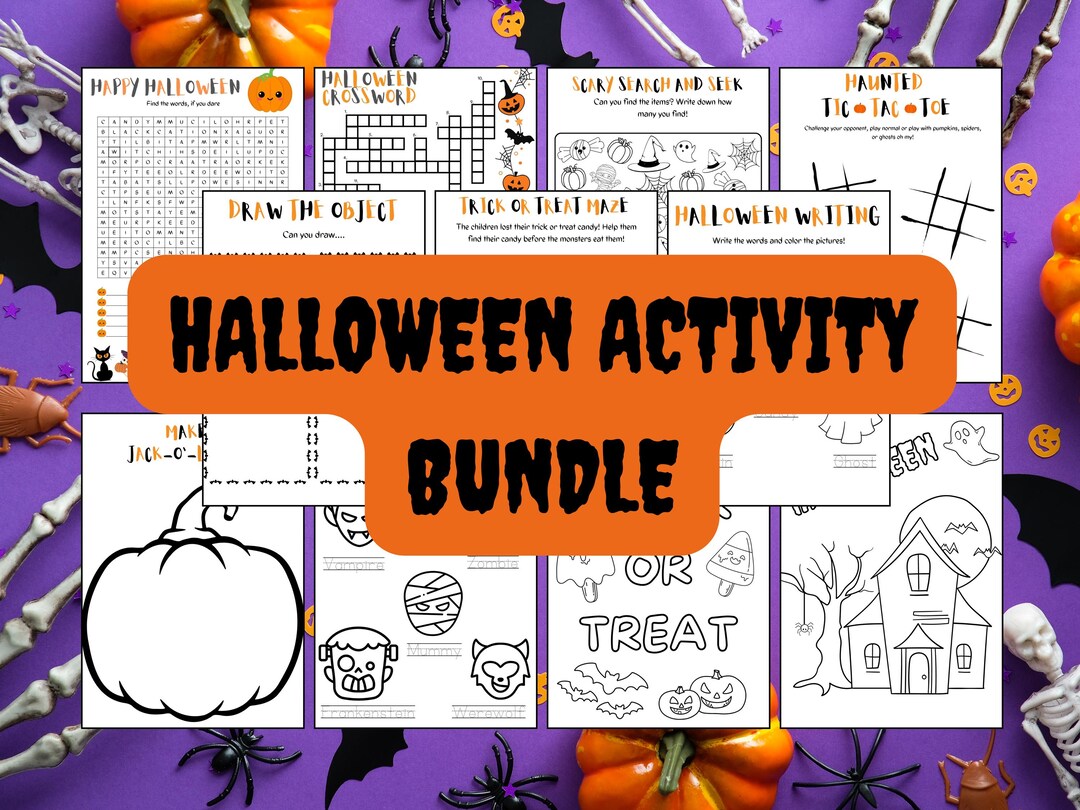 Halloween Activity Bundle: Printable Games for Kids (A4 Digital ...