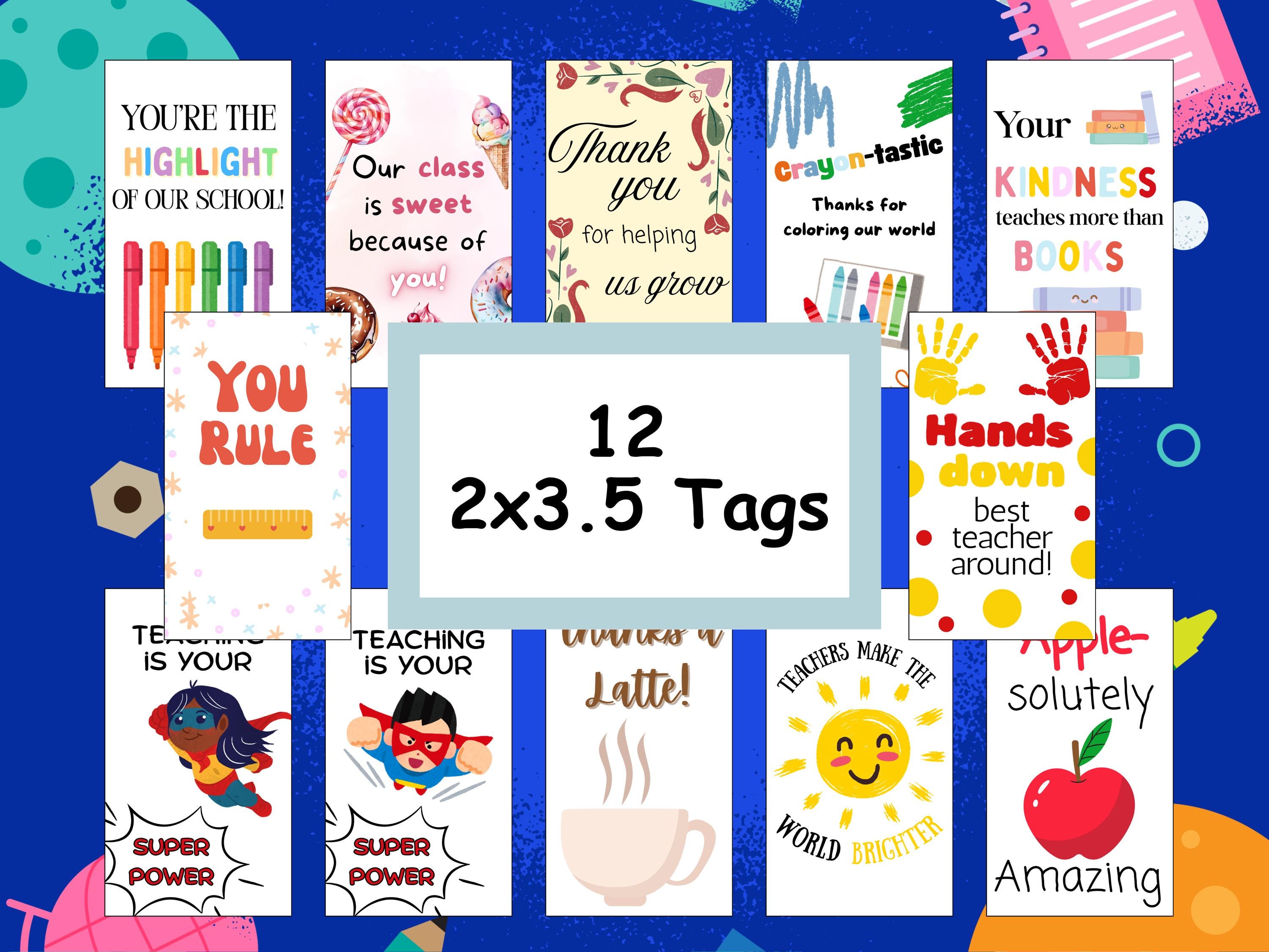 Teacher Appreciation Gift Tags: Printable Thank You Bundle (digital ...