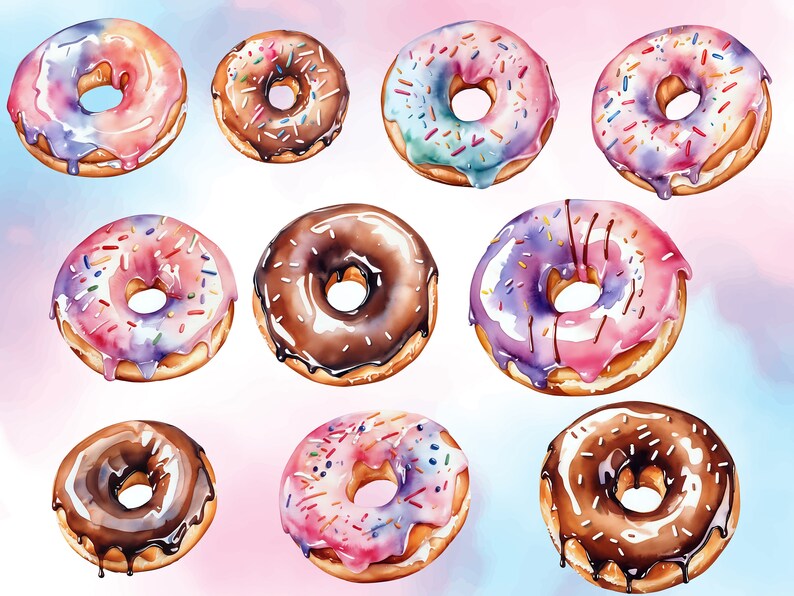 Sweet Treats Clipart, Desserts Clipart, Cupcakes Ice Cream Donuts, PNG ...