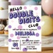 Double Digits Birthday Invitation - Double Digits Club - Editable ...