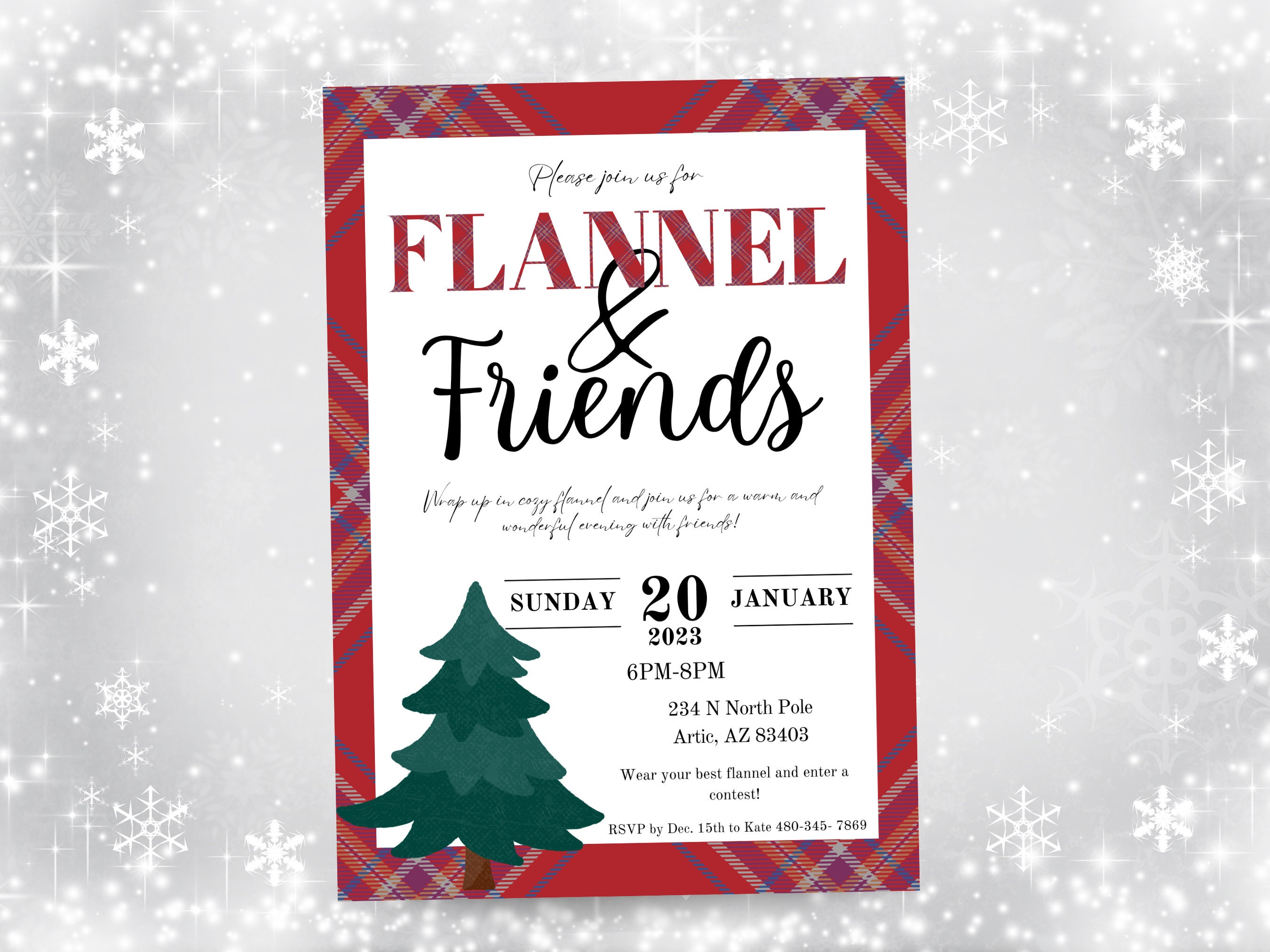 Flannel and Friends Invitation - Friendsgiving Invitation Flannel and ...
