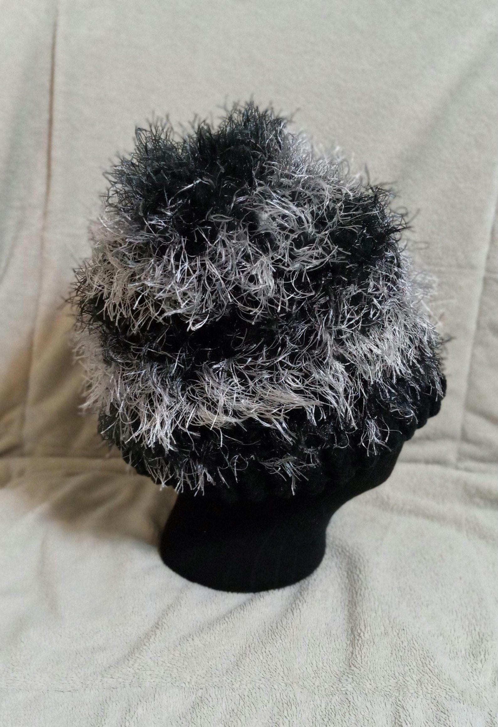 Fuzzy Cat Hat Black and Gray - Etsy