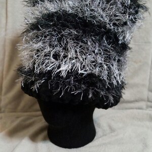 Fuzzy Cat Hat Black and Gray - Etsy
