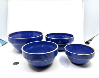 Ceramic Measuring Cups, Nesting Prep Bowls, Set 4 Mint Green Blue Drips ...