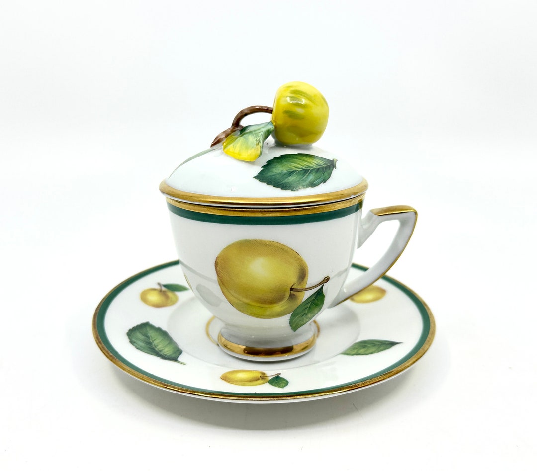 Authentic Italian Handicraft Teacup With Saucer and Lid - Etsy