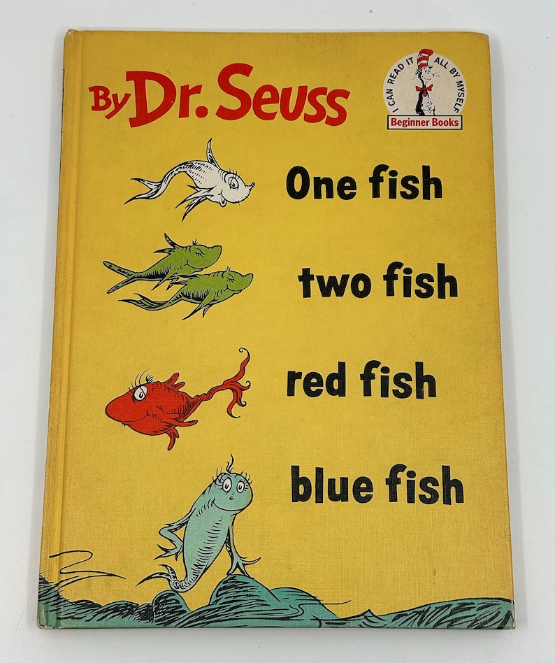 Vintage Children's Book one Fish, Two Fish, Red Fish, Blue Fish by Dr ...