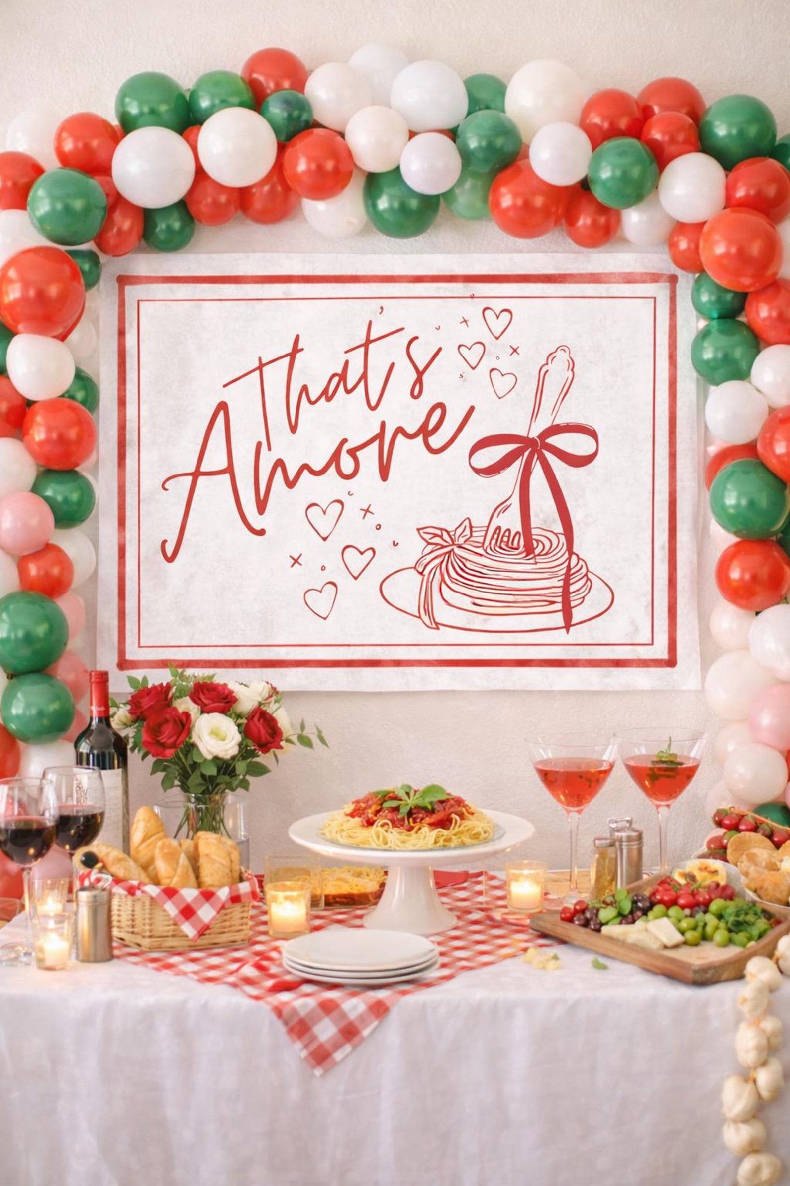 That’s Amore Banner | Italian Pasta Party Decor | Fun Heart Theme Sign ...