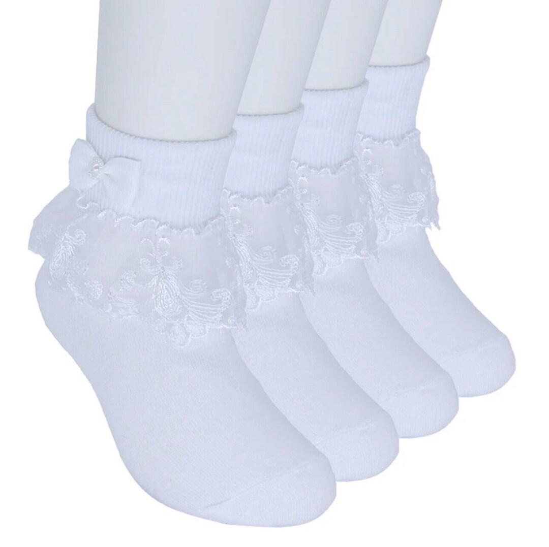 White Ruffle Socks for Girls - Etsy