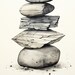 Imaginary Arte balanced Stones, Modern Art, Minimalist, Digital ...