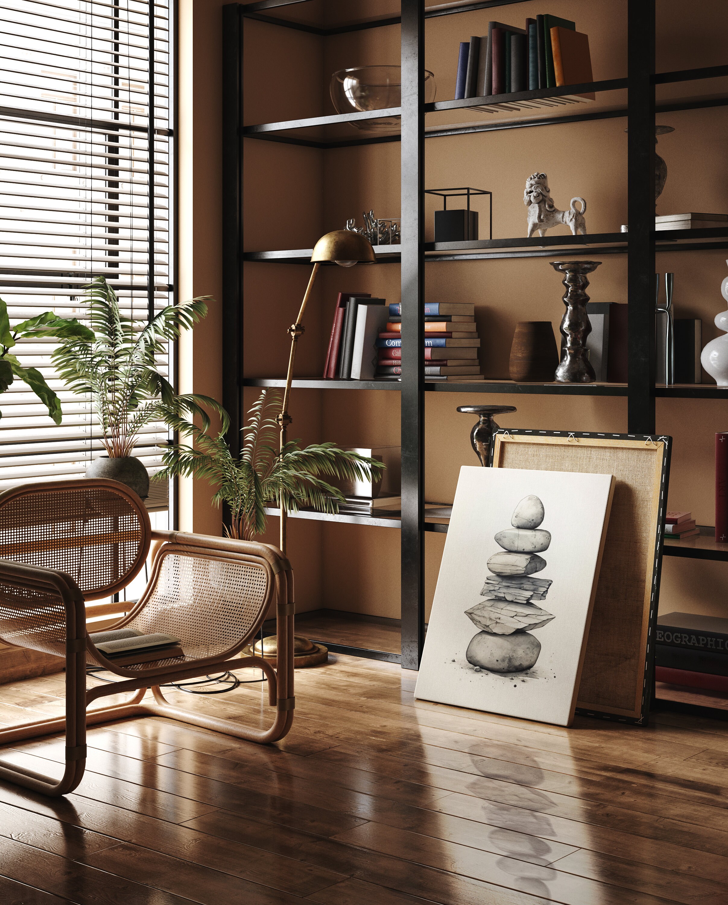 Imaginary Arte "balanced Stones", Modern Art, Minimalist, Digital ...