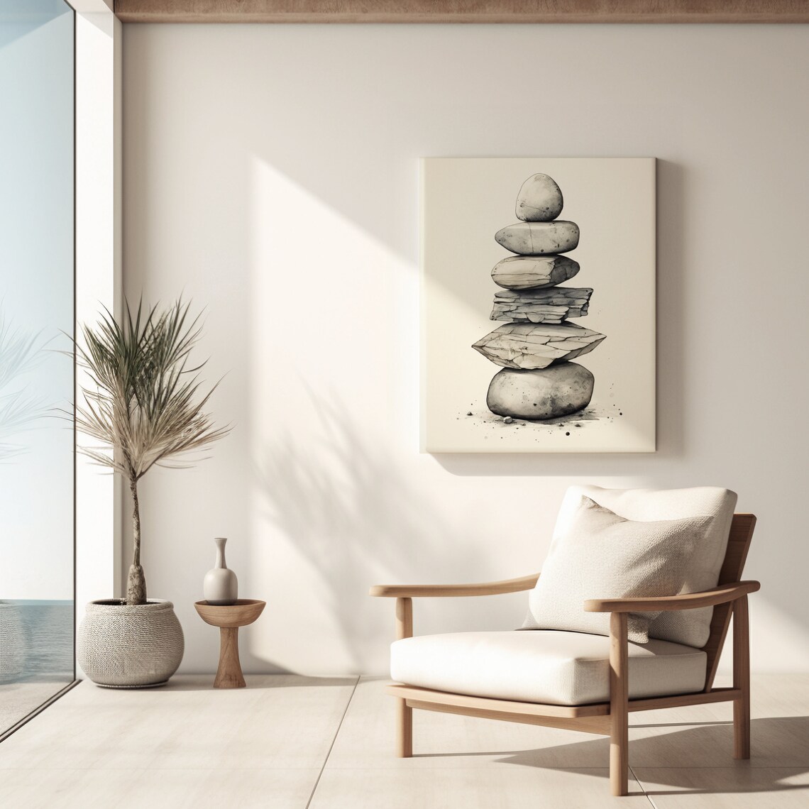 Imaginary Arte "balanced Stones", Modern Art, Minimalist, Digital ...