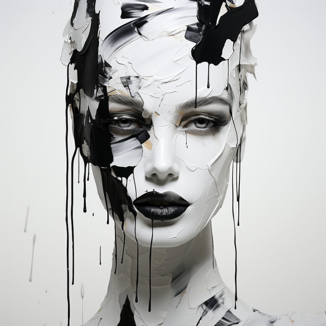 Imaginary Arte transformation , Modern Art, Woman in Black and White ...